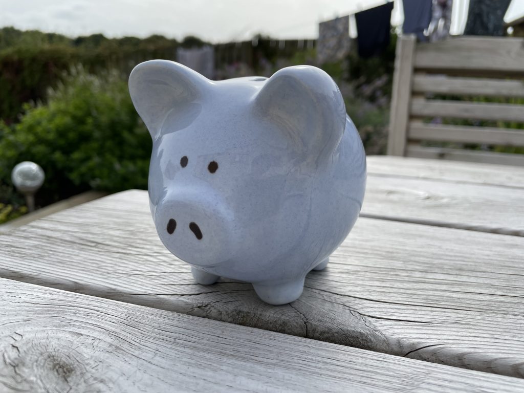 Hand Painted, Blue, Piggy Bank, Small, Ceramic, Pottery, Gifts for ...